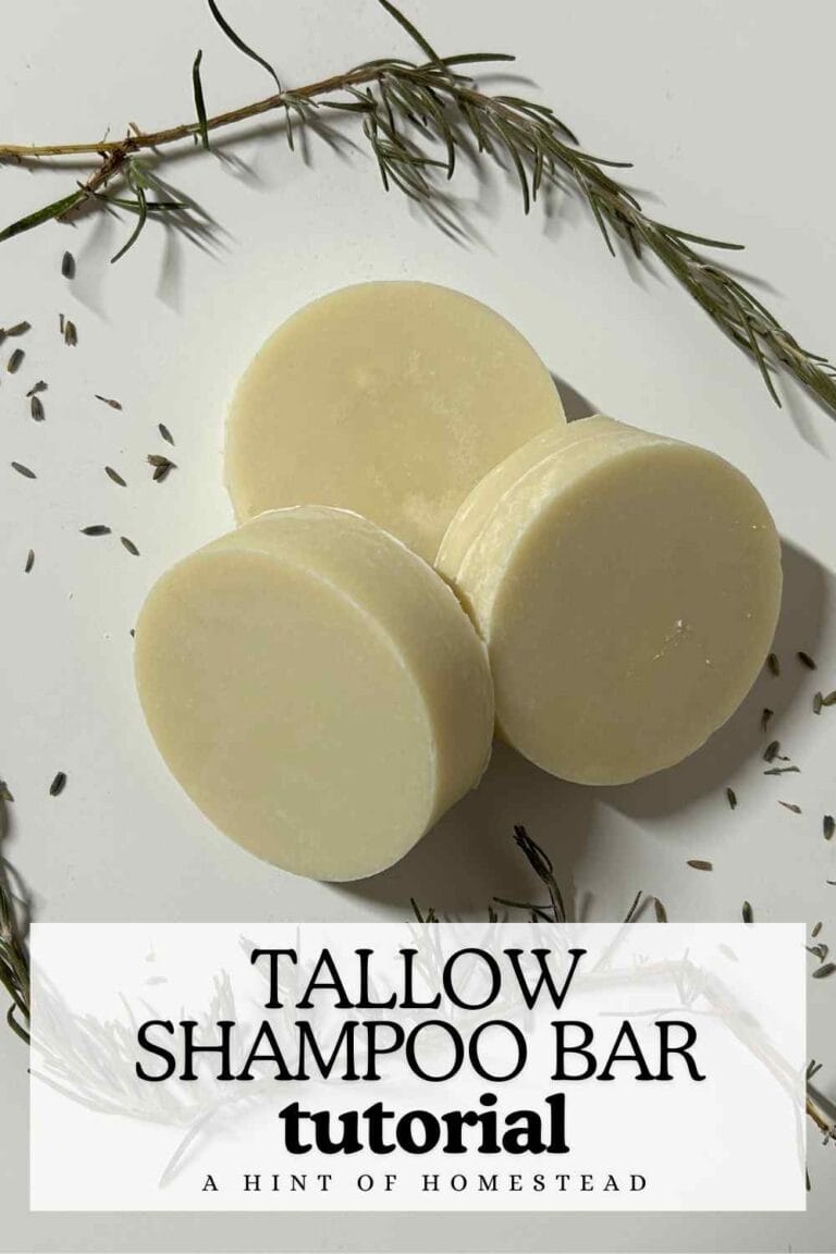 DIY Tallow Shampoo Bar with a Great Lather - A Hint of Homestead