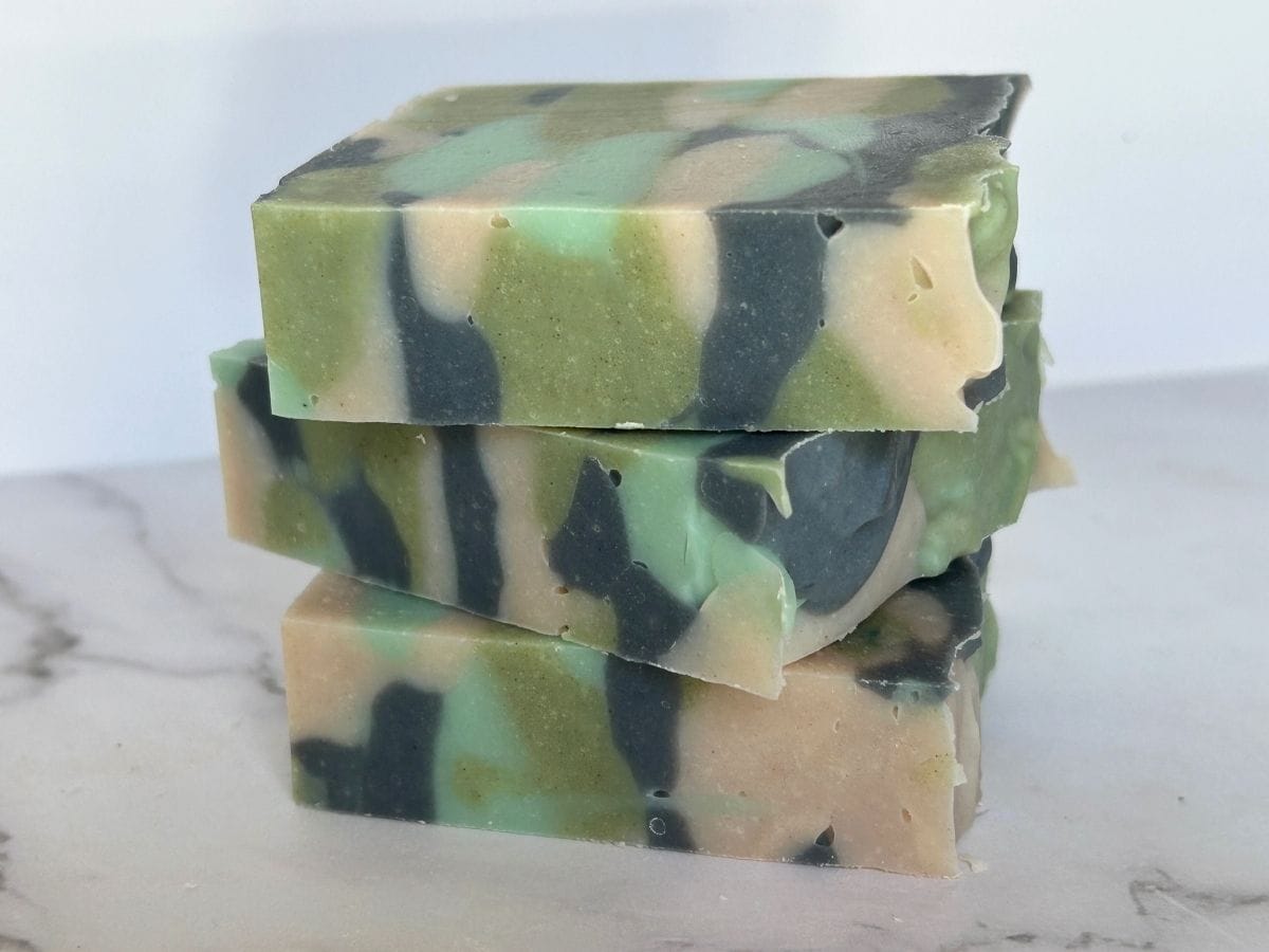 How to Make Pine Scented Camo Tallow Soap (Cold-Process)